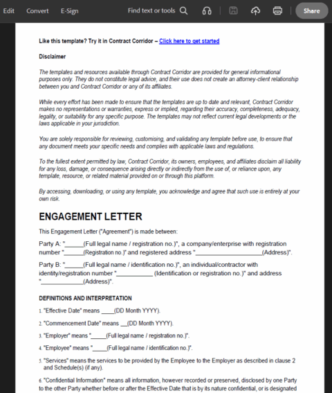 Engagement Letter